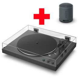 Sony Plattenspieler &raquo;PS-LX3BT + SRS-XB100&laquo; Vollautomatik, Hi Res Wi, Riemenantrieb, Phono Vorv., Staubschutzhaube schwarz SEHR ROBUST: Mit der IP67-
