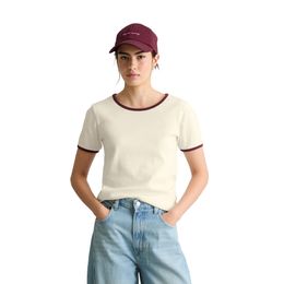 Marc O'Polo Damen T-Shirt "aus reiner Bio-Baumwolle"sanftes wei&szlig;, Basic, Gr. XL, MARC O'POLO DENIM, unifarben, Obermaterial: 100% Baumwolle, Shirts