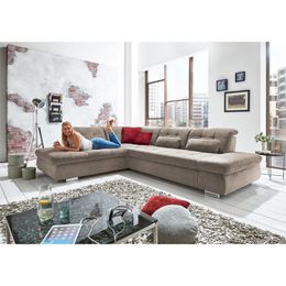 Die PlanBar Ecksofa &raquo;MP-IN17004 L-Form, Breite 323 cm, mit Federkern-Polsterung&laquo; inkl. Sitztiefenverstellung, wahlweise weitere Funktionen beige 100% 