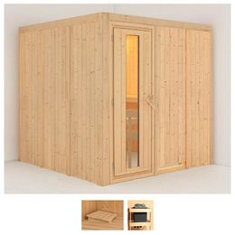 Karibu Sauna &raquo;Rodin&laquo; Set, ohne Ofen beige ohne Ofen, (ohne Ofen)
