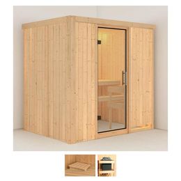 Karibu Sauna &raquo;Finja&laquo; Set, ohne Ofen beige ohne Ofen, (ohne Ofen)