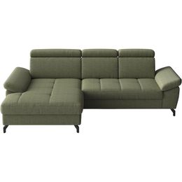 Sit & More sit&more Ecksofa &raquo;Vanity, L-Form, B: 264 cm,&laquo; Inkl.Sitz-,Kopf-und Armteilverstellung gr&uuml;n 100% Polyester B/H/T: 264cm x 84cm x 181cm, Cord, Recamiere 