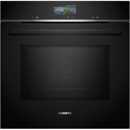 Siemens Backofen mit Mikrowelle iQ700 &raquo;HM776GKB1&laquo; mit 1-fach-Teleskopauszug Perfektes Gelingen von Gerichten durch Kochassistent schwarz Einheitsgr&ouml;&szlig;e