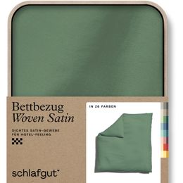 Schlafgut Bettbezug &raquo;Woven Satin&laquo; besonders dicht gewebt, Mix & Match: passender Kissenbezug erh&auml;ltlich gr&uuml;n Mako-Satin, Obermaterial: 100% Baumwolle B/L: 200cm