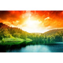 papermoon Fototapete &raquo;Waldsee&laquo; bunt Vlies B/L: 3m x 2,23m, Bahnen: 6 Stk.