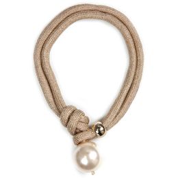 Firetti Damen Collier &raquo;elegant, auffallend, im mehrreihigen Stil&laquo; mit Acrylperle gelb Metall Perlen Polyester, L: 45