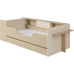 Stauraumbett &raquo;BAYA&laquo; Ein Bett, das mit Ihrem Kind mitw&auml;chst ! Liegefl&auml;che L&auml;nge B: 200cm x 90cm, Eiche Rookwood Nachbildung / Greige, H&ouml;he Bett: 79cm 
