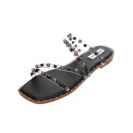Steve Madden Sandals 'Womens Skyler Black Clear Sandals' female size 41 Black