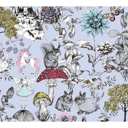 Vliestapete &raquo;Little Love&laquo; Motiv abstrakt naturalistisch glatt Kindertapete Tapete Blumen Tapeten Kinderzimmer Schlafzimmer Design schwarz-wei&szlig; Vlies B