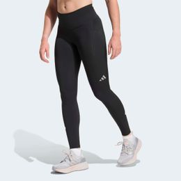 Damen Lauftights "ADI365 CLIMACOOL 3-STREIFEN RUNNING FULL LENGTH LEGGINGS", L, N-Gr, schwarz, adidas Performance, Obermaterial: 85% Polyester, 15%