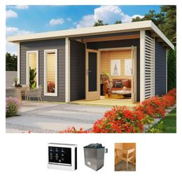 Konifera Saunahaus &raquo;Maiko 5 SET B&laquo; Ofen 9 KW externe Strg easy grau Saunaofen, externe Steuerung, 9 kW