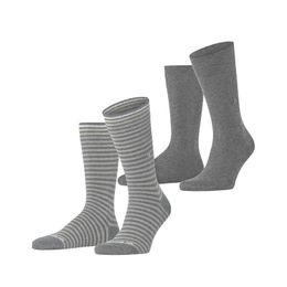 Burlington Herren Socken &raquo;Everyday Stripe&laquo; 2 Paar, Einheitsgr&ouml;&szlig;e 40-46, gestreift und unifarben 40-46