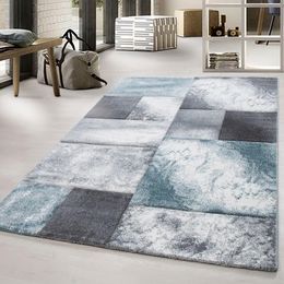 Ayyildiz Teppiche Teppich &raquo;Hawaii 1710, auch als L&auml;ufer&laquo; rechteckig 13 mm H&ouml;he handgearbeiteter Konturenschnitt, Kurzflor, Wohnzimmer blau Kunstfaser B : 140cm 1 Stk., 