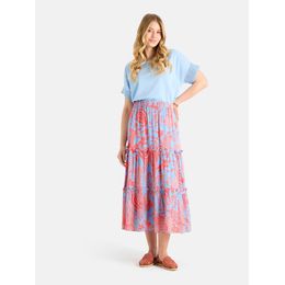 LIEBLINGSST&Uuml;CK LIEBLINGSST&Uuml;CK Damen Stufenrock "ElvaL", bunt, Gr. 48, gemustert, Web, Obermaterial: 100% Viskose, R&ouml;cke, mit Allover-Print, Elastikbund