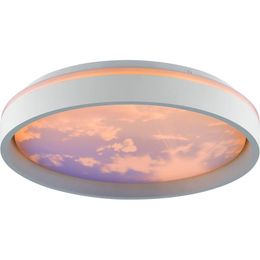 LED Deckenleuchte &raquo;Sky-Dream&laquo; LED-Modul 1 Stk. warmwei&szlig; - kaltwei&szlig; Himmel Optik mit Wolkenmotiv, CCT 1800-6500 K, dimmbar bunt 1, &Oslash; 39cm H: 8cm, 1 Stk