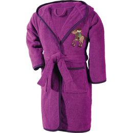 Erwin M&uuml;ller Erwin M&uuml;ller Frottier Kinder-Bademantel mit Kapuze in fuchsia | Gr.: 110/116