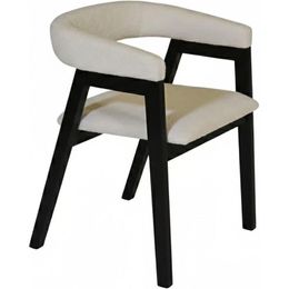 Jahnke Armlehnstuhl &raquo;BOW SIT DUO&laquo; (Set) Esszimmerstuhl (2er Set), Massivholz, Boucle-Stoff,bis 110kg belastbar schwarz Massivholz B/H/T: 54cm x 73cm x 57cm