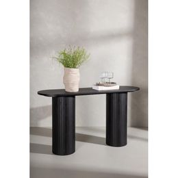 Beistelltisch &raquo;Bianca, ovaler Konsolentisch mit Holzfurnier-Optik, 130 &times; 40 cm&laquo; Ablagetisch, Furnier, oval, hoch, ger&auml;umig, edel schwarz B/H/T: 40cm x