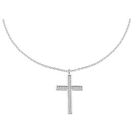 Firetti Damen Kette mit Anh&auml;nger &raquo;Schmuck Geschenk Silber 925 Halsschmuck Anh&auml;nger Kreuz&laquo; mit Zirkonia (synth.) silber Silber 925 (Sterlingsilber), L: