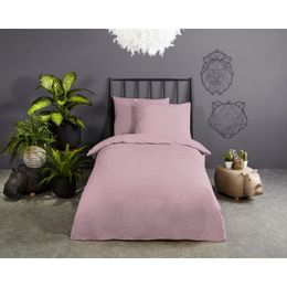 Good Morning Kinderbettw&auml;sche &raquo;Puk Unicat&laquo; 2 Stk. Baumwolle, 135x200, Rei&szlig;verschluss, Wendeoptik, Kind, M&auml;dchen, Unicorn rosa Renforc&eacute;, Obermaterial: 