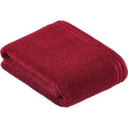 Vossen Badetuch &raquo;Calypso Feeling&laquo; mit schmaler Bord&uuml;re aus 100% Baumwolle, Vegan, einfarbig rot Walkfrottee, Obermaterial: 100% Baumwolle B/L: 100cmx150cm, 1