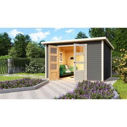 Konifera Gartenhaus &raquo;"Sandstedt 5" terragrau&laquo; aus hochwertiger nordischer Fichte grau Holzwerkstoff ohne Fu&szlig;boden