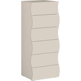 Home affaire Kommode &raquo;Onda&laquo; Onda, 50 cm breit, Kaschmir matt, 6 Schubladen, Made in Italy Holzwerkstoff B/H/T: 42cm x 121,5cm x 40cm, 6 Stk.