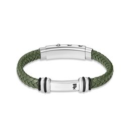 Police Herren Armband &raquo;Highbridge&laquo; 22,5cm, Edelstahl Kautschuk Leder