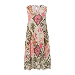 comma, COMMA Kleid Damen Gr&ouml;&szlig;e 38 schoko / pastellgr&uuml;n / hellpink / schwarz Sommerkleid