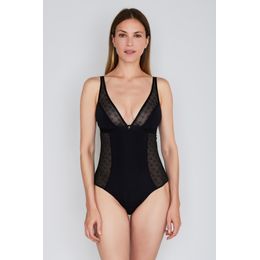 JOOP! JOOP Damen Body "Elegance", schwarz, Gr. 36, Mikrofaser, Obermaterial: 77% Polyamid, 23% Elasthan, Bodys, in regul&auml;rer Passform, mit Logo-Mesh-Spitze
