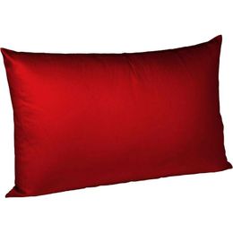 Fleuresse Kissenbezug &raquo;Colours Mako Satin, 100% Baumwolle, mit Rei&szlig;verschluss&laquo; Mako Satin, gl&auml;nzend, glatt, Premium Qualit&auml;t rot Mako-Satin, Mako-