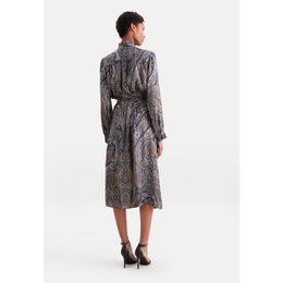 Seidensticker Damen Sommerkleidblau, Gr. 34, bedruckt, 100% Viskose, Kleider, 1/1 Stehkragen Druck