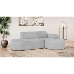 OTTO home Ecksofa &raquo;ADELLA Design-Sofa mit Recamiere rechts/links, 248/159/76 cm&laquo; L-Form mit Wellenunterfederung, runde Form, auch in Cord grau 100% 