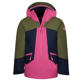 Trollkids Ski-/ Snowboardjacke "Rauland" in Pink/ Khaki - 41% | Gr&ouml;&szlig;e 140 | Kinder-outdoor-jacken