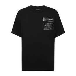 Plein Sport Herren T-Shirt "Kurzarm-Rundhals-T-Shirt", schwarz, Gr. S, Obermaterial: 100% Baumwolle, Shirts