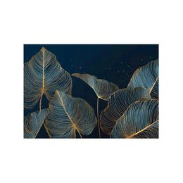 WALLARENA Fototapete Bl&auml;tter in Blau | Gr.: 150 x 105 cm