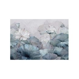 WALLARENA Fototapete Blumen in Blau | Gr.: 300 x 210 cm