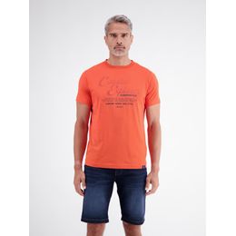 Lerros Herren T-Shirt "T-Shirt aus 100 % Baumwolle mit Brustprint", orange, Gr. XXXL, 100% Baumwolle, Shirts