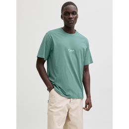 Jack & Jones JACK & JONES Herren T-Shirt "JJESOHO TEE SS CREW NECK NOOS", gr&uuml;n, Gr. L, bedruckt, Single Jersey, Obermaterial: 100% Baumwolle, Shirts, Baumwolle,