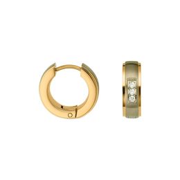 Firetti Damen Paar Creolen &raquo;Schmuck Geschenk Titan Ohrschmuck Ohrringe bicolor&laquo; mit Zirkonia (synth.) 15,5mm, Titan
