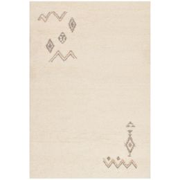 Theko Wollteppich &raquo;Hadj 225, handgekn&uuml;pft&laquo; rechteckig 25 mm H&ouml;he echter Berber Teppich aus Marokko, reine Wolle, Wohnzimmer beige Wolle B : 200cm 1 