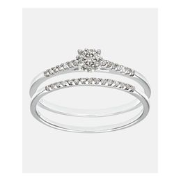 Diamant L'&eacute;ternel Ring aus 375 Wei&szlig;gold mit Diamant | Gr.: 53