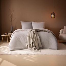 Estella Bettw&auml;sche &raquo;Latemar&laquo; 2 beige Flanell, Bezug: 100% Baumwolle B/L: 135cm x 200cm, 1 Stk., 1 Stk., Flanell, B/L: 80cm x 80cm, 2
