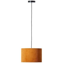 Brilliant Pendelleuchte &raquo;Tony&laquo; E27 1 Stk. mit Cord-Lampenschirm, 150 x 35 cm, E27, k&uuml;rzbar, Textil gelb 1, &Oslash; 35cm, 1 Stk.