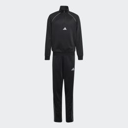 Jungen Trainingsanzug "J VZTC TS", schwarz, Gr. 140, adidas Sportswear, Obermaterial: 100% Polyester, Sportanz&uuml;ge, f&uuml;r Kinder, zweiteiliges Set, aus