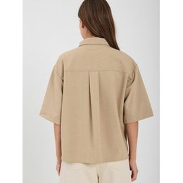 NORR Damen Blusentop "NORR Shirt Silla"warm beige, Gr. 38, Obermaterial: 90% Polyester, 6% Viskose, 4% Elasthan, Blusen