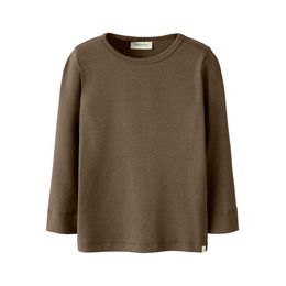LIL' ATELIER M&auml;dchen Langarmshirt "NMNGAYO LS SLIM TOP LIL NOOS", braun, Gr. 92, unifarben, Jersey, Obermaterial: 57% Baumwolle, 38% Lyocell, 5%