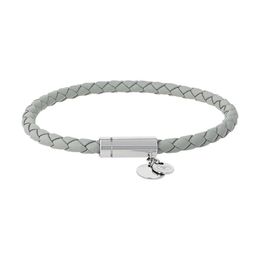 Tom Tailor Damen Tom Tailor Lederarmband grau 19cm, Edelstahl Leder