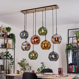 hofstein Ripoll H&auml;ngeleuchte Glas 25 cm Naturfarben, Schwarz, 8-flammig