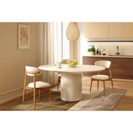 WOODMAN Esstisch &raquo;Toscana&laquo; Breite 120 cm, melaminbeschichtet, mit Verl&auml;ngerungsplatten, FSC wei&szlig; B/H/T: 120cm x 74,5cm x 120cm, Einlegeplatte
